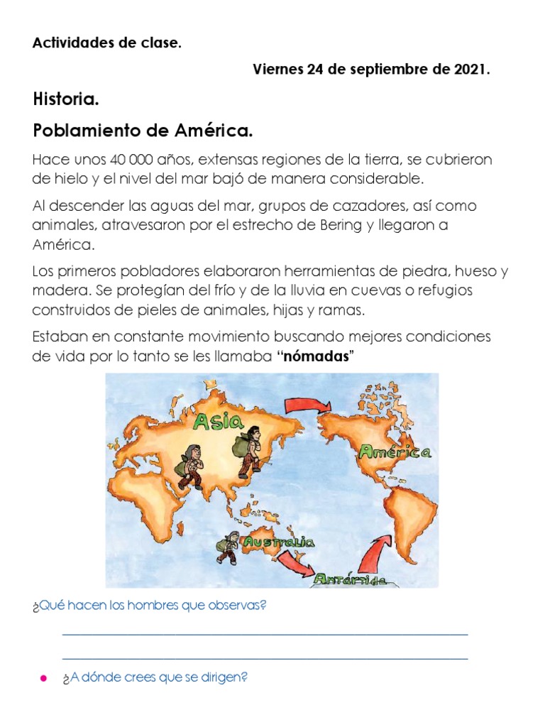 Actividades de Clase - Historia - Viernes 24 de Spt. | PDF | Américas ...