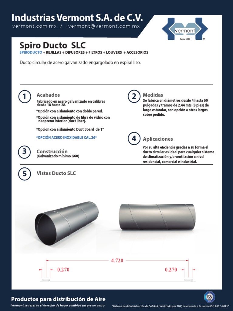Slc-Spiro Liso | Descargar gratis PDF | Tubería (transporte de fluidos ...
