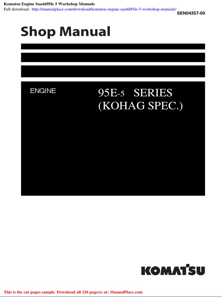 Komatsu Saa4d95le-5 Engine Manual | PDF | Vehicle Parts | Engine Technology
