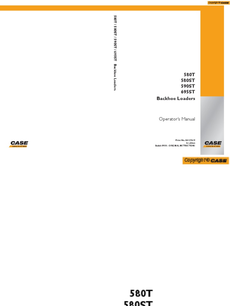 Case 580T Operator Manual | PDF | Loader (Equipment) | Steering