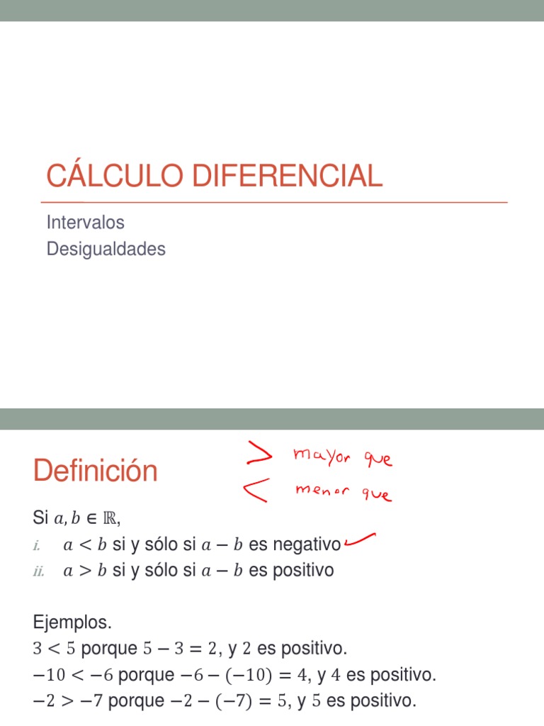 Intervalo. Desigualdades | PDF | Desigualdad (Matemáticas) | Intervalo (Matemáticas)
