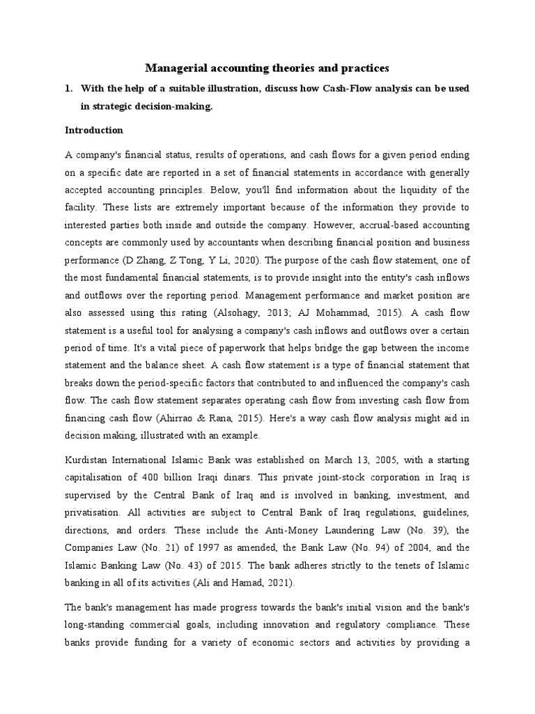 Cash Flow Analysis in Managerial Accounting | PDF | Cash Flow Statement ...