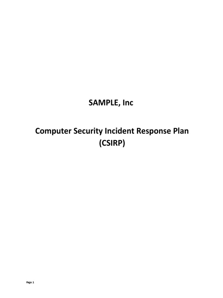 Incident Response Plan | PDF | Malware | Security
