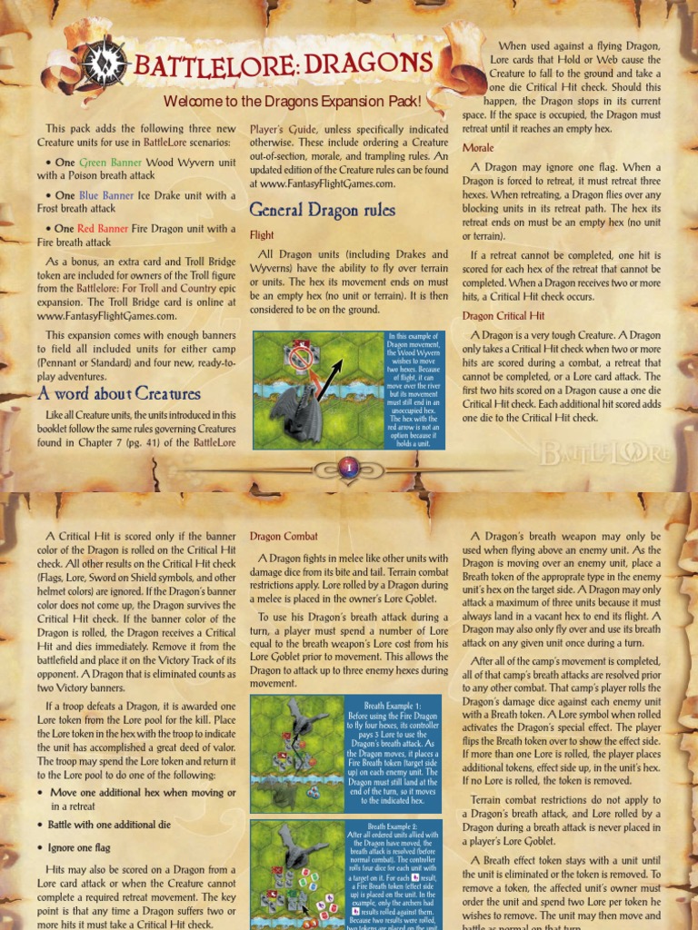 Battlelore Dragons Rules | PDF | Tabletop Games | Gaming