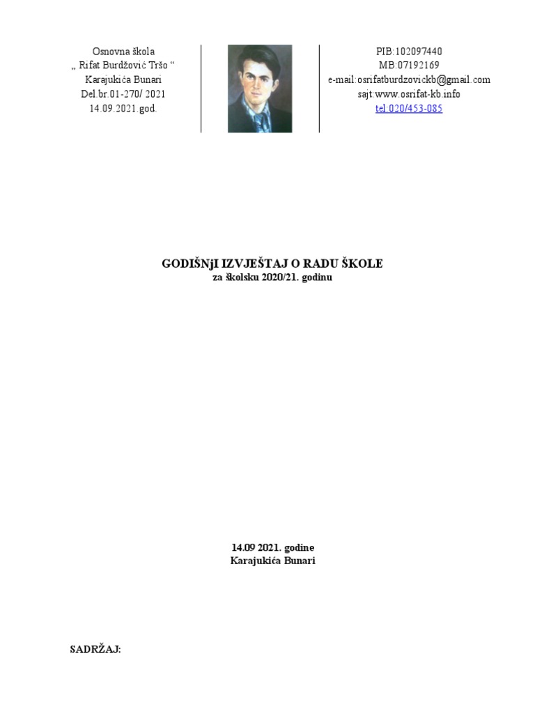 Izvestaj o Radu Skole 2021 | PDF