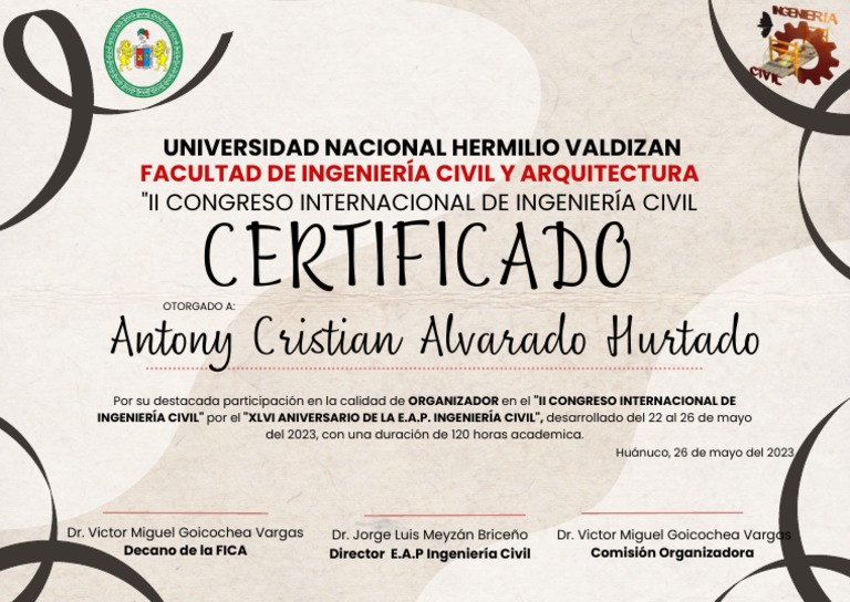 Certificado Concurso de Artes Elegante Beige | PDF