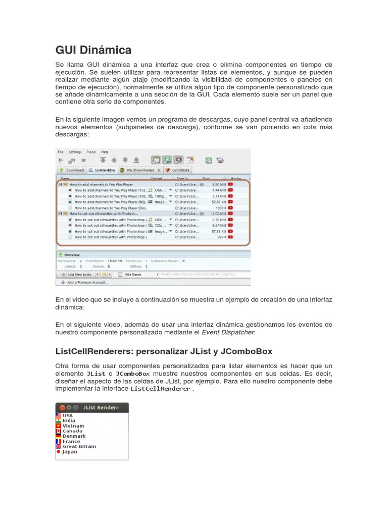GUIDinamica Java Swing | PDF | Interfaces gráficas de usuario | Ingeniería de software