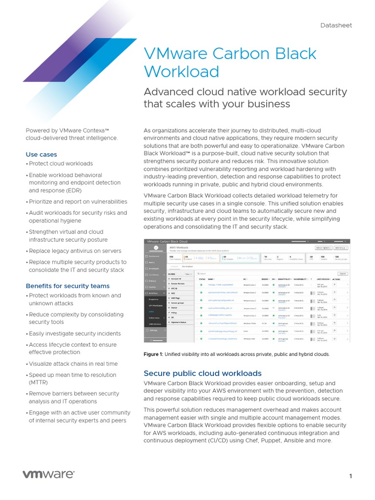 VMW Datasheet Carbon Black Workload | PDF | Cloud Computing | Computer Security