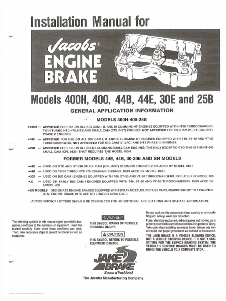 Installation Manual For Cummins Models 400H 400 44B 44E 30E and 25B | PDF