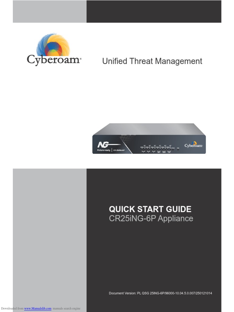 Cyberoam CR25iNG-6P Quick Start Guide | PDF | Computer Network | Ip Address