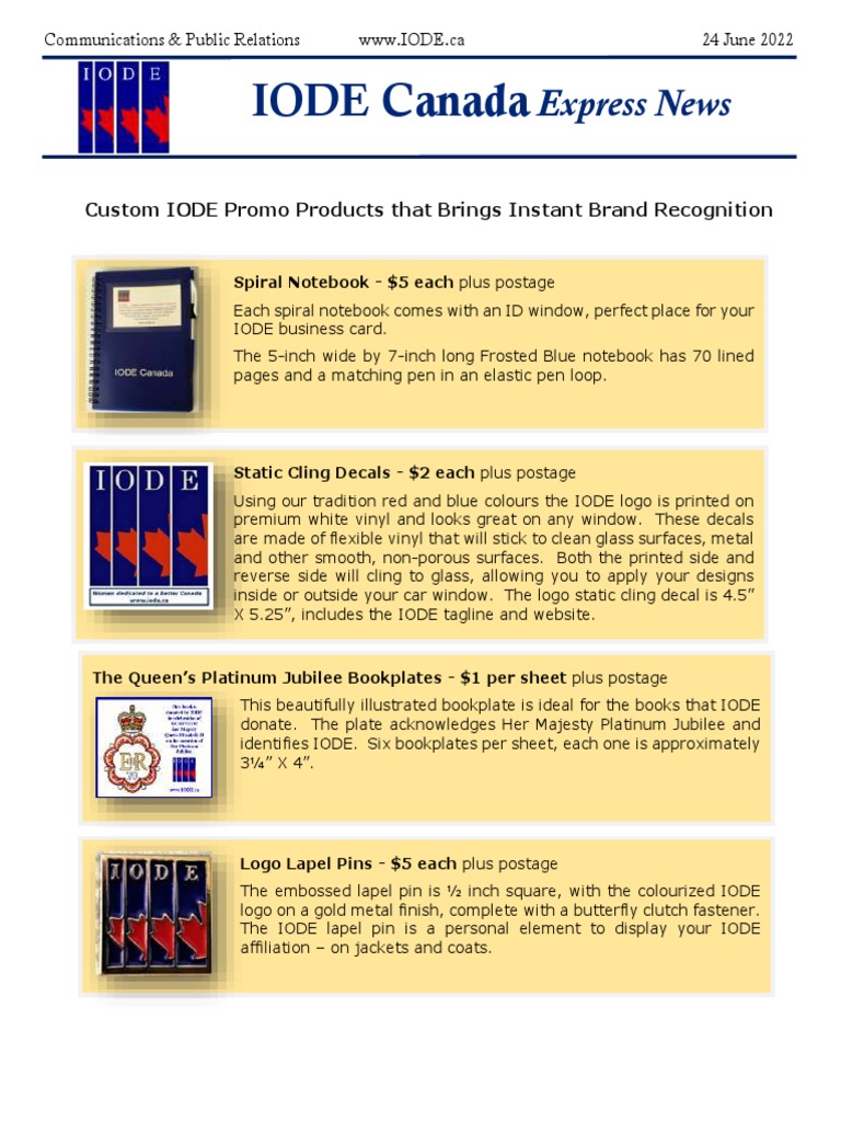 Iode Canada Express News - Custom Iode Promo Products Final | PDF ...