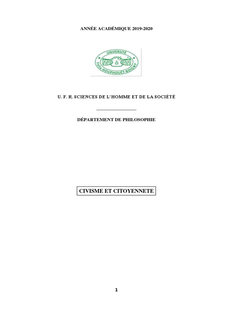 Civisme Et Citoyennete M1 Et M2 | PDF | Citoyenneté | Grèce ancienne