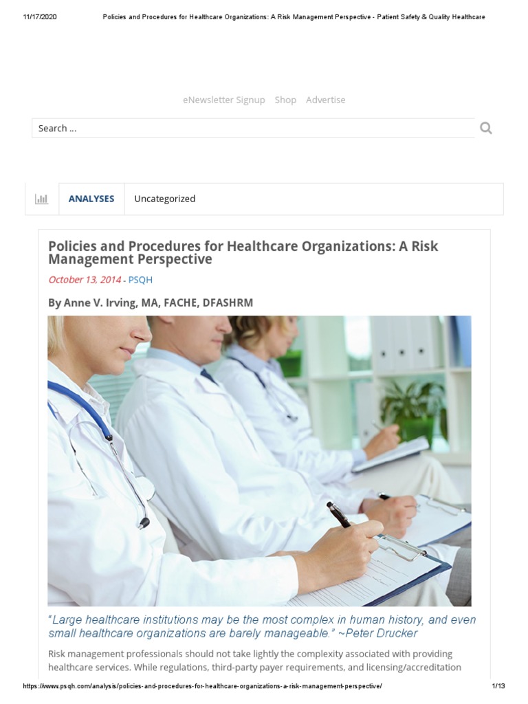 Need For Policy | PDF | Patient Safety | Health Care