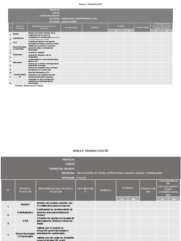 Checklist BIM | PDF | Software | Archivo de computadora