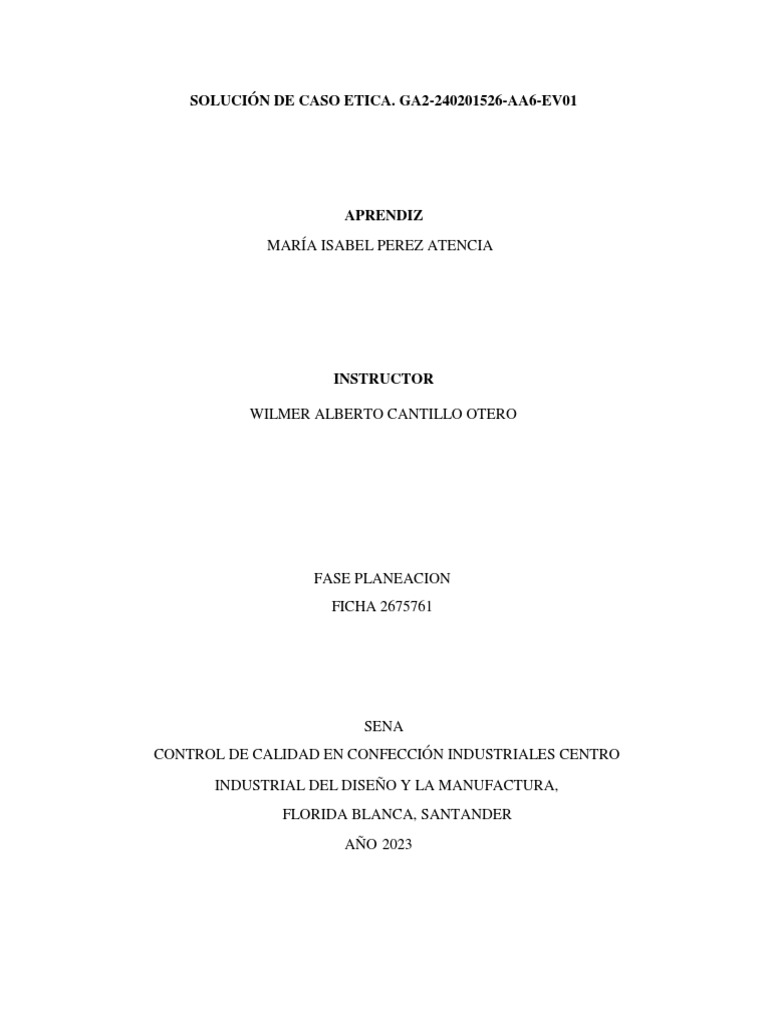Solución de Caso Etica. Ga2-240201526-Aa6-Ev01 | PDF | Nelson Mandela | Sudáfrica