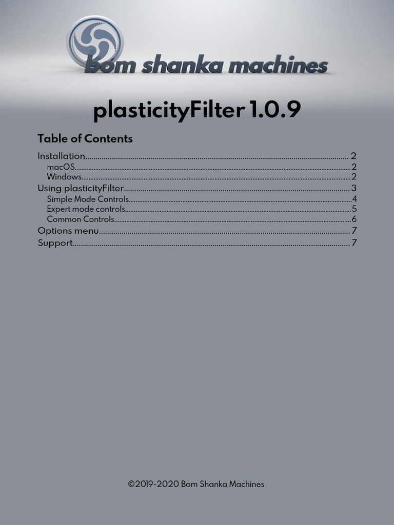 Plasticityfilter Installation and Usage Manual | PDF | Electronic ...