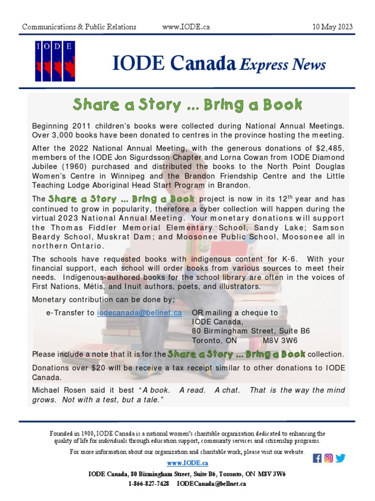 2023-05 Iode Canada Express News - Share A Story Bring A Book | PDF ...