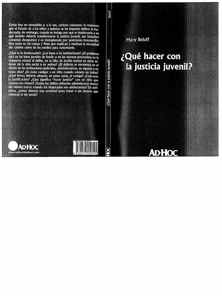 Mary Beloff. Qué Hacer Con La Justicia Juvenil | PDF