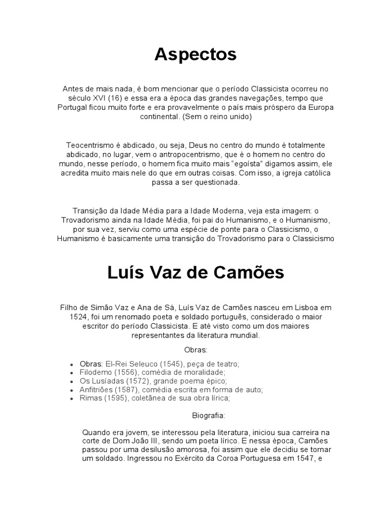 Luiz Vaz de Camoes | PDF | Portugal