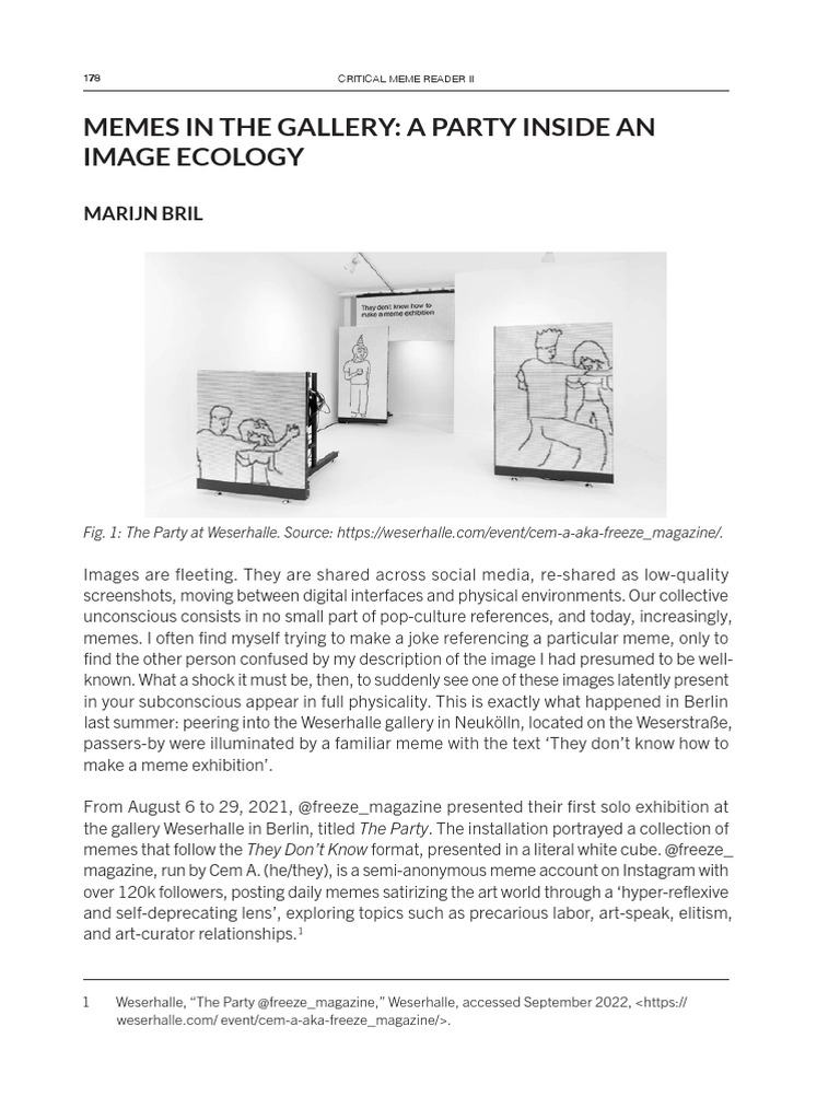 Memes in The Gallery A Party Inside An I | PDF | Installation Art ...