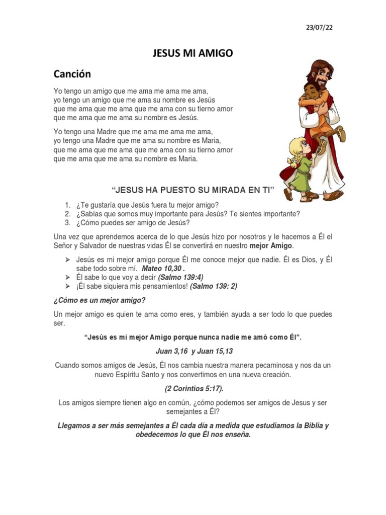 Jesus Mi Amigo - 23!7!22 | PDF | Jesús | Cristo (título)