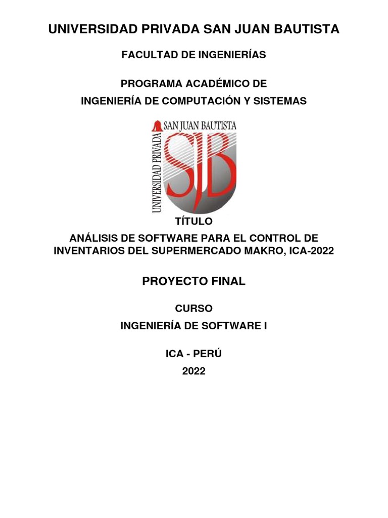 Avancelrpd2 - Proyecto Final de Ingeniería de Software I | Descargar gratis PDF | Software ...
