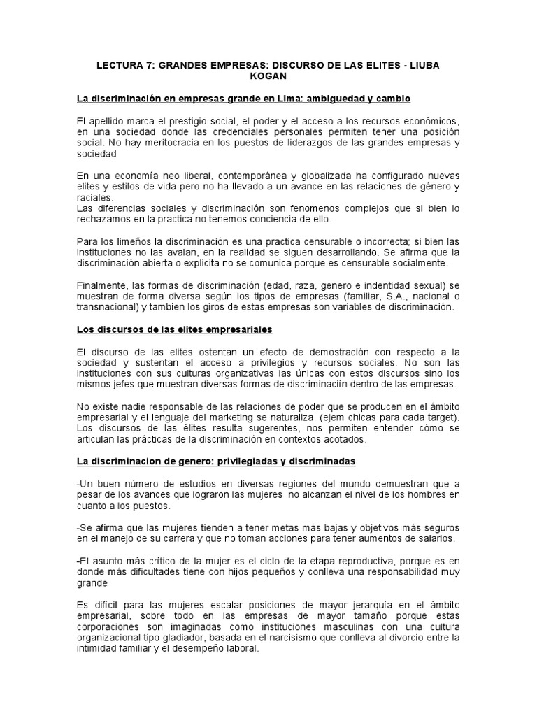 Procesos Sociales Resumen para PC3 Lecturas 7 y 8 | PDF | Discriminación y relaciones raciales ...
