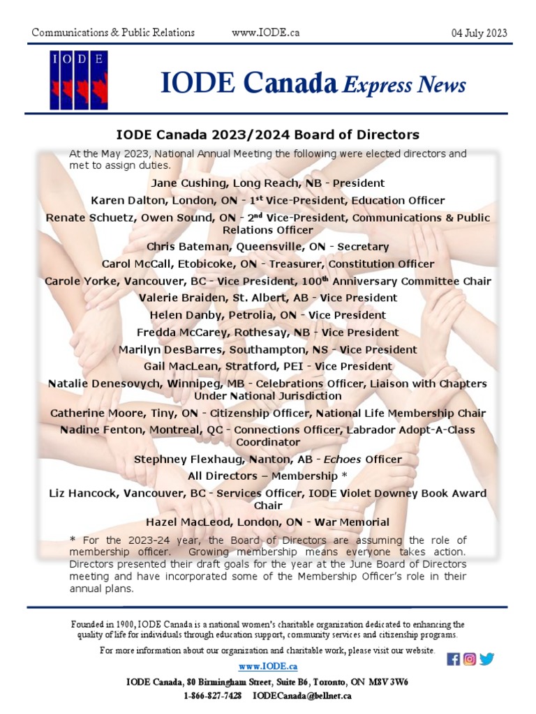 Iode Canada Express News - Iode Canada 2023-2024 Board of Directors ...