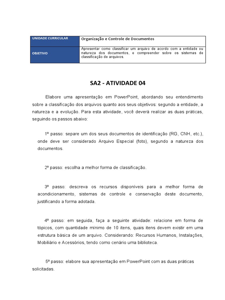 SA2 - Atividade 4 | PDF