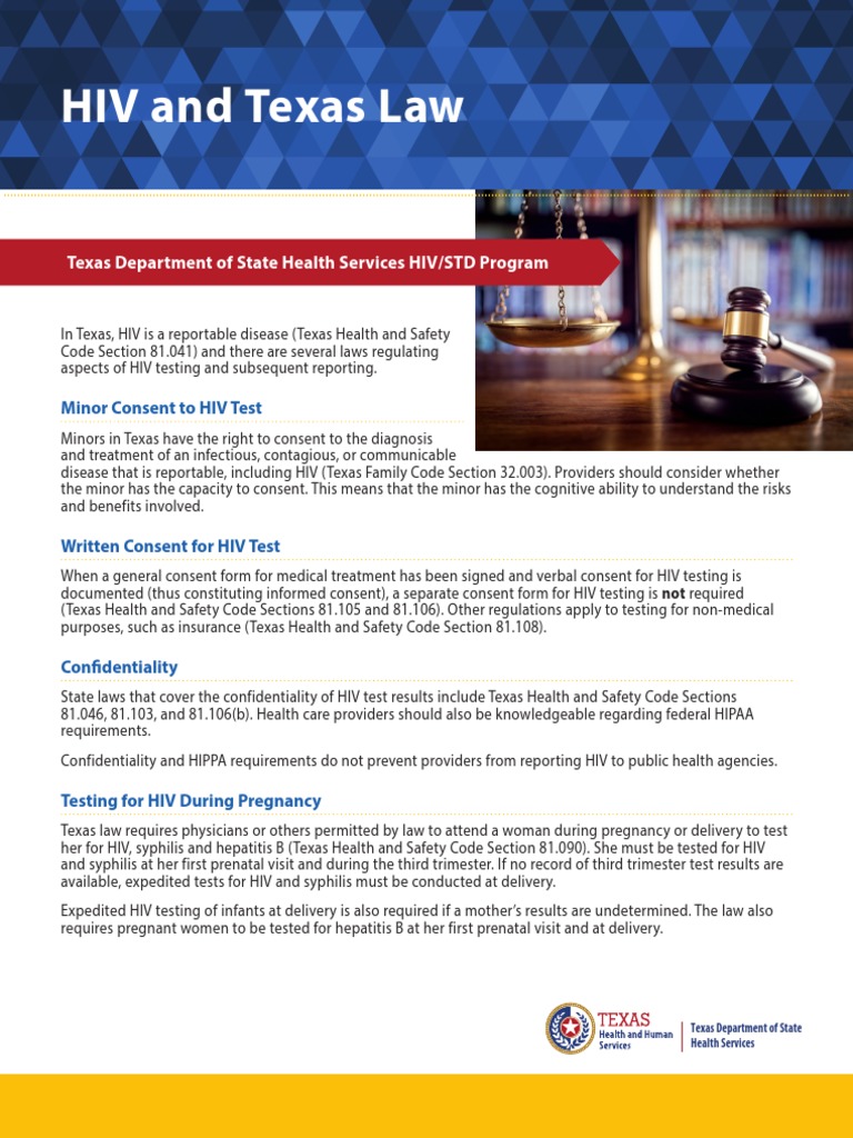 Texas HIV Disclosure Laws Overview | PDF | Sexually Transmitted ...