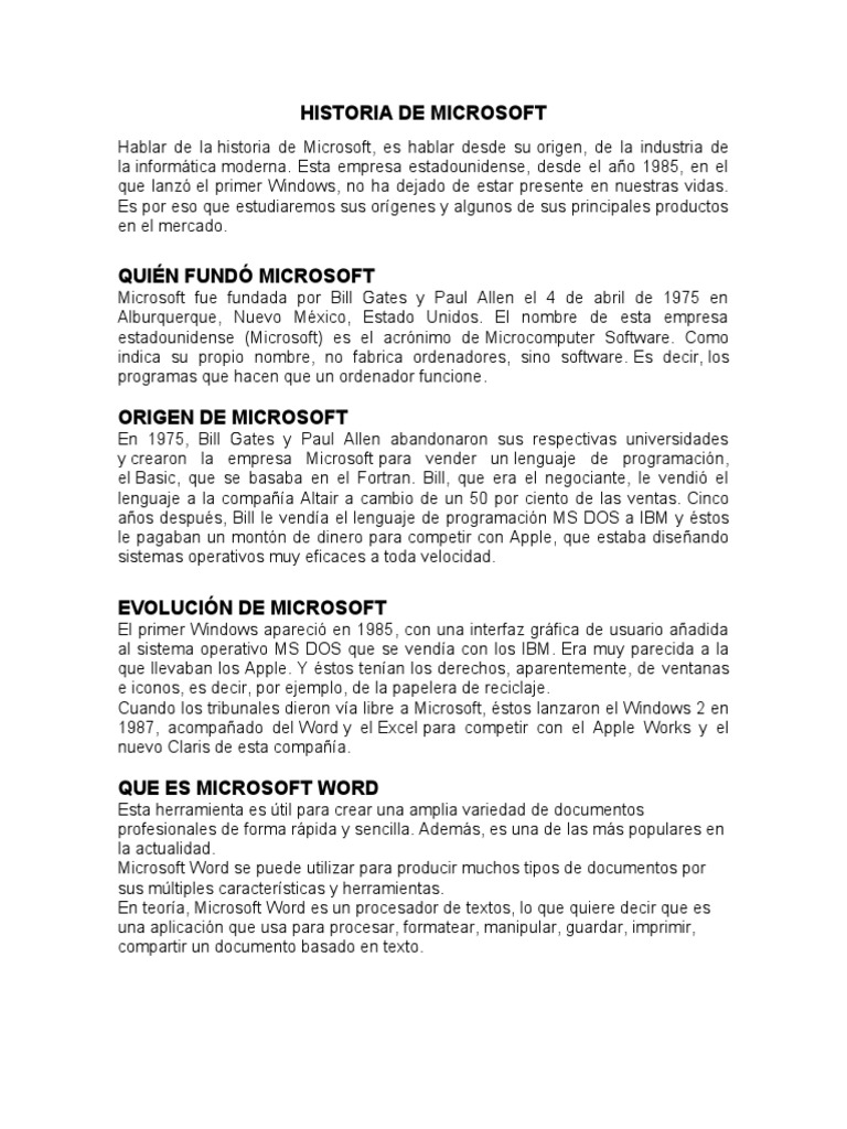 Historia de Microsoft | PDF