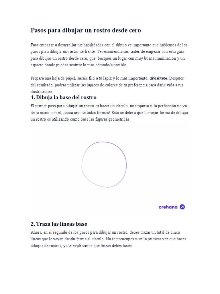 Pasos Para Dibujar Un Rostro Desde Cero Pdf Perspectiva Gráfica