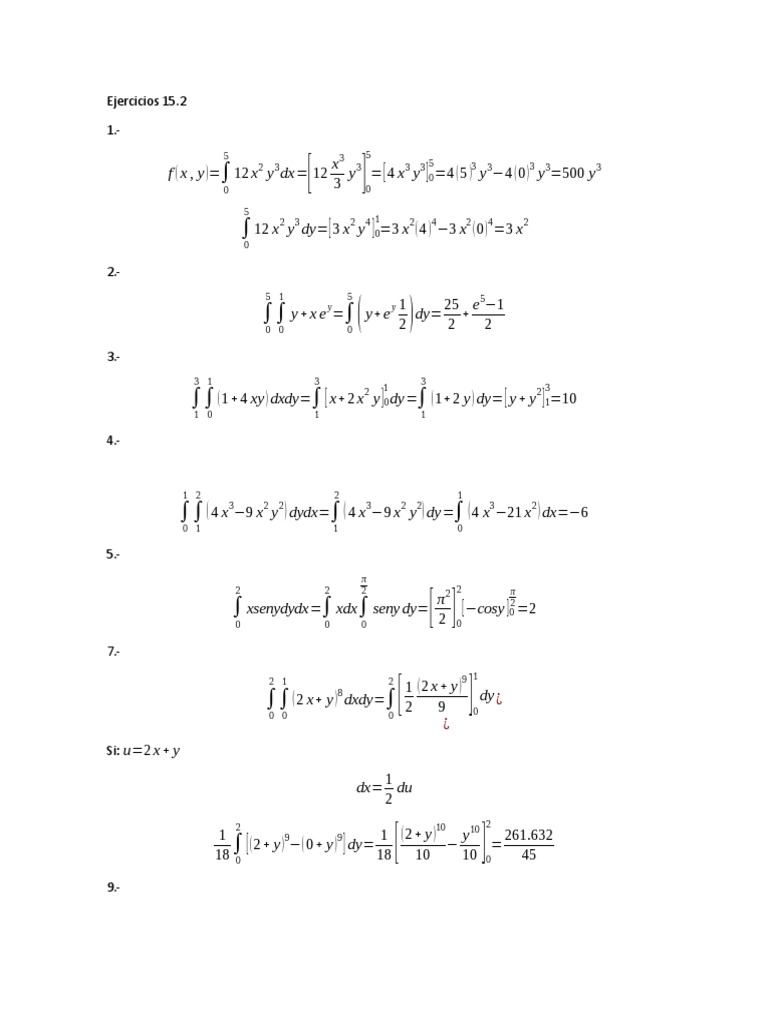 Ejercicios 15.2 | PDF