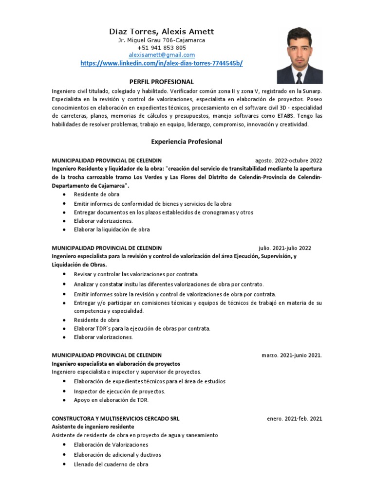 CV Alexis | PDF | Arbitraje | Corrupción política