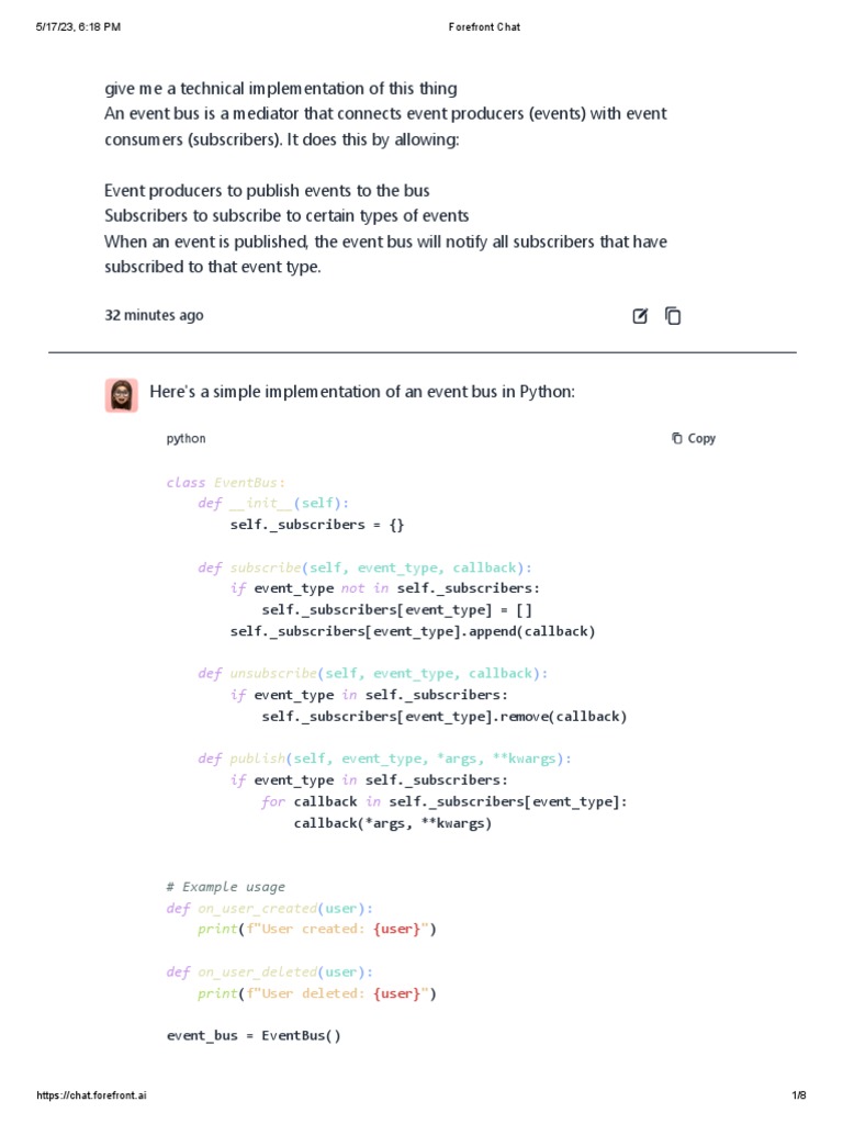 Forefront Chat Pdf Callback Computer Programming Interface Computing