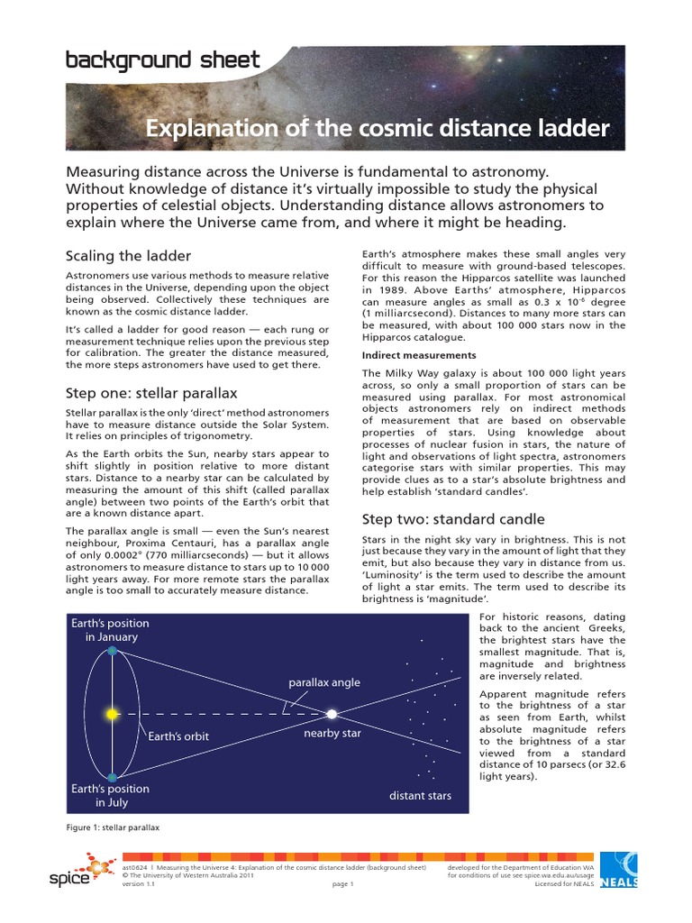 Cosmic Distance Ladder Explained | PDF | Redshift | Stars