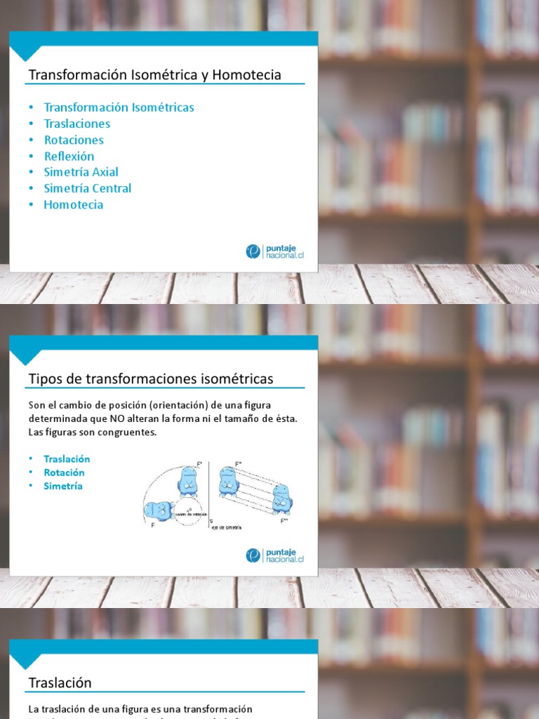 12 - Transformaciones Isométricas y Homotecia | PDF | Rotación | Simetría