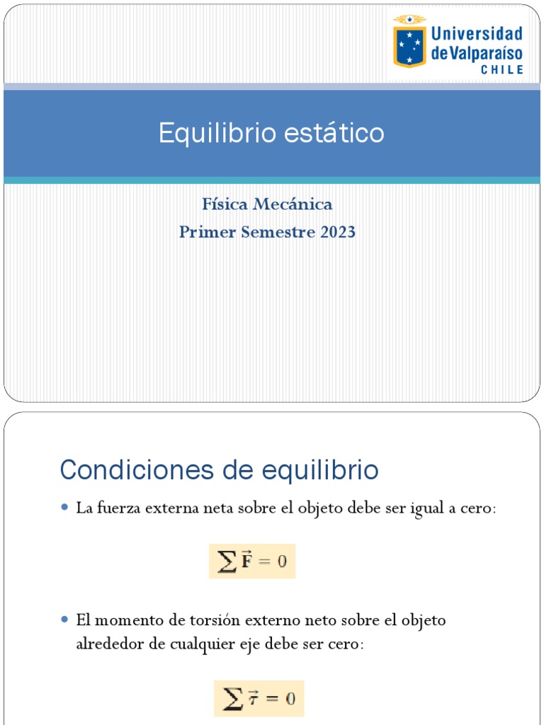 Equilibrio Estático | PDF | Tensión (Física) | Masa
