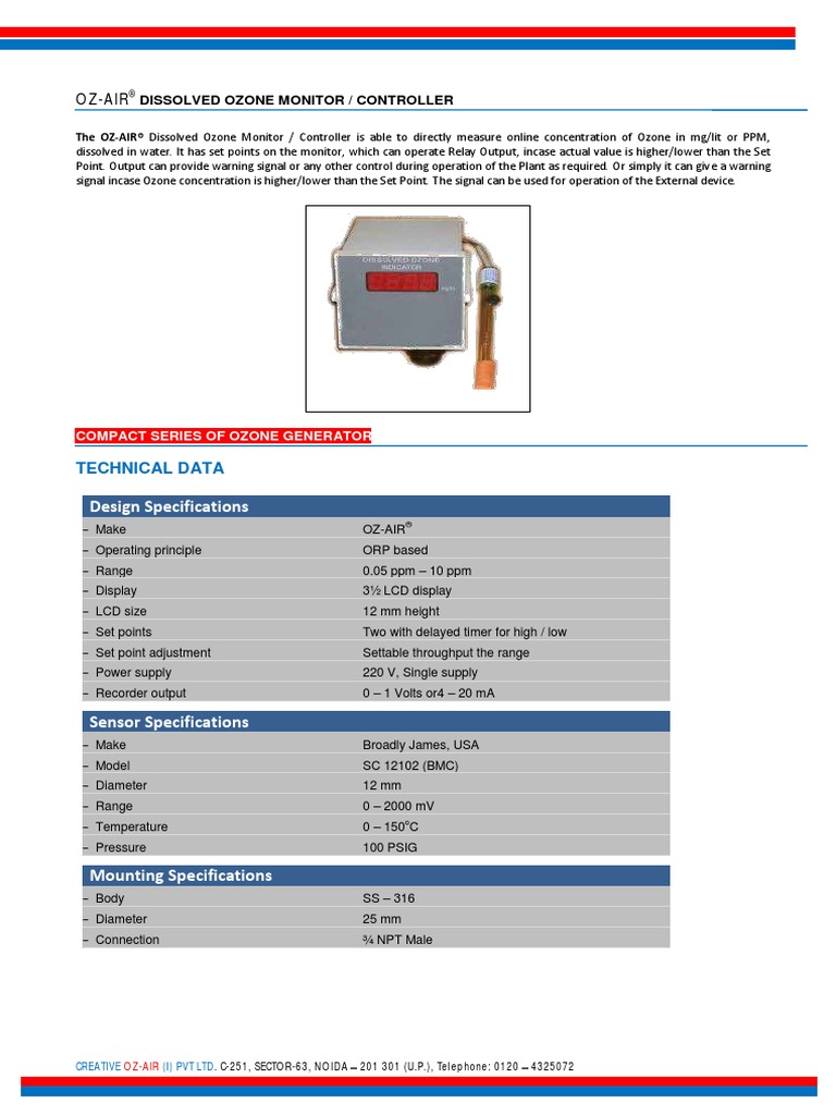 Dissolved Ozone Monitor | PDF