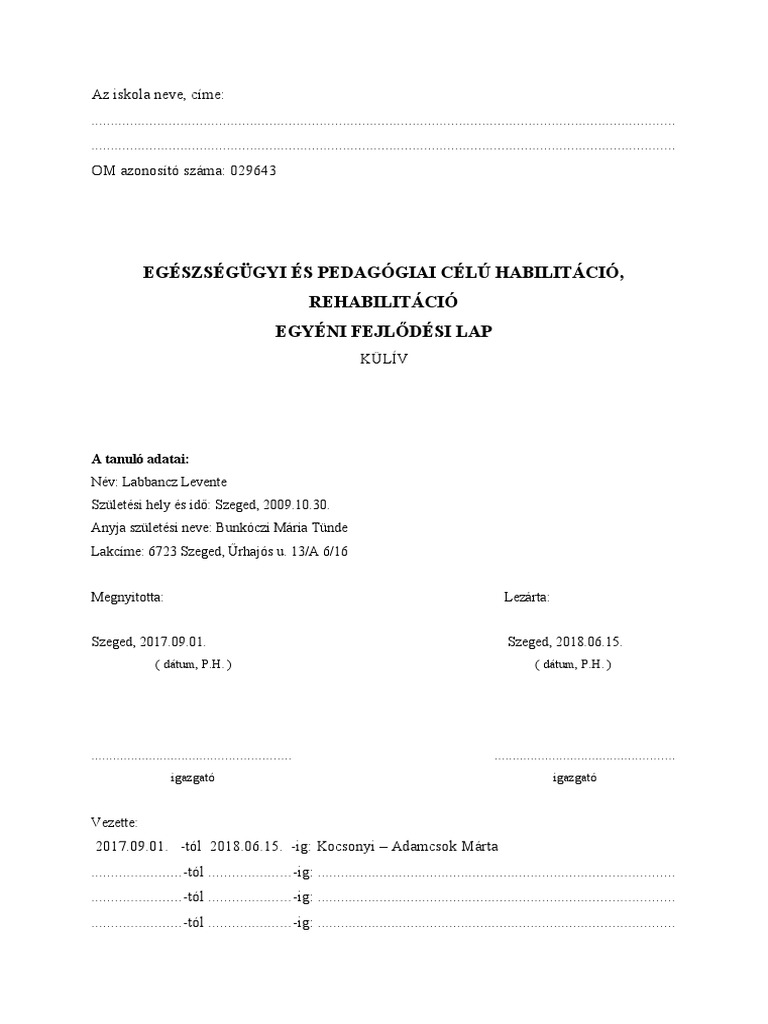 Labbancz Levente Logopédusi | PDF