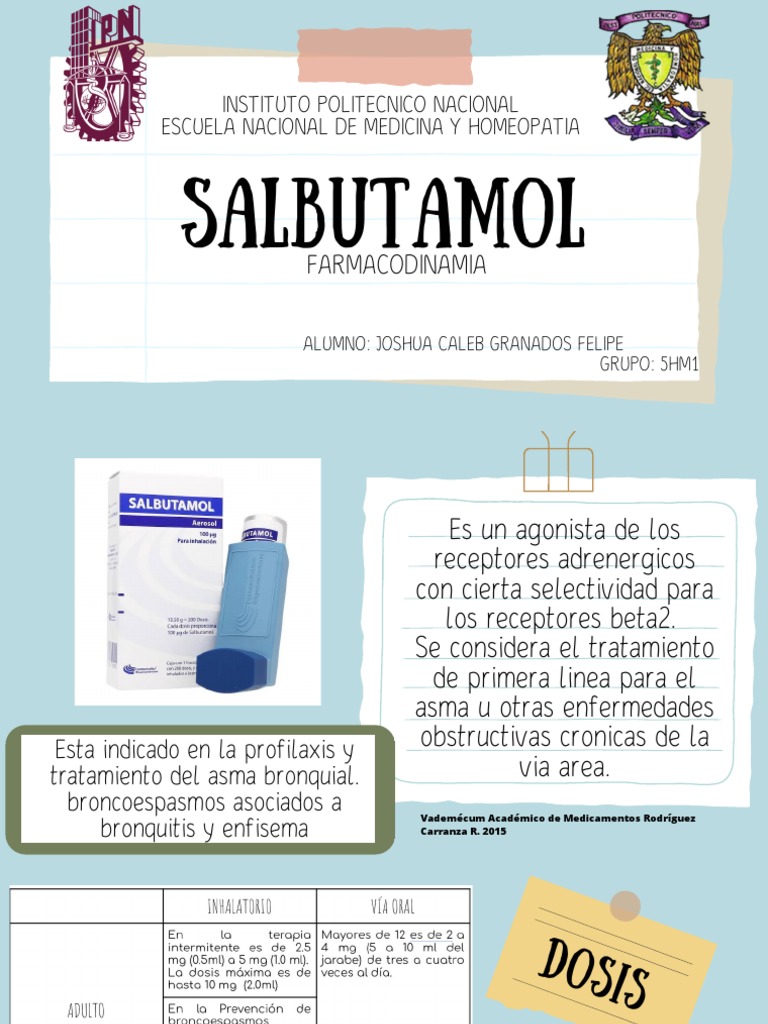 Salbutamol FARMACODINAMIA | PDF | Asma | Especialidades Medicas