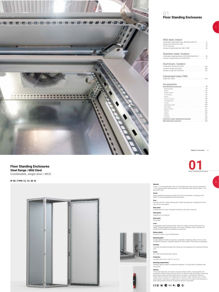 Floor Standing Enclosures Catalogue | PDF | Door | Manufactured Goods