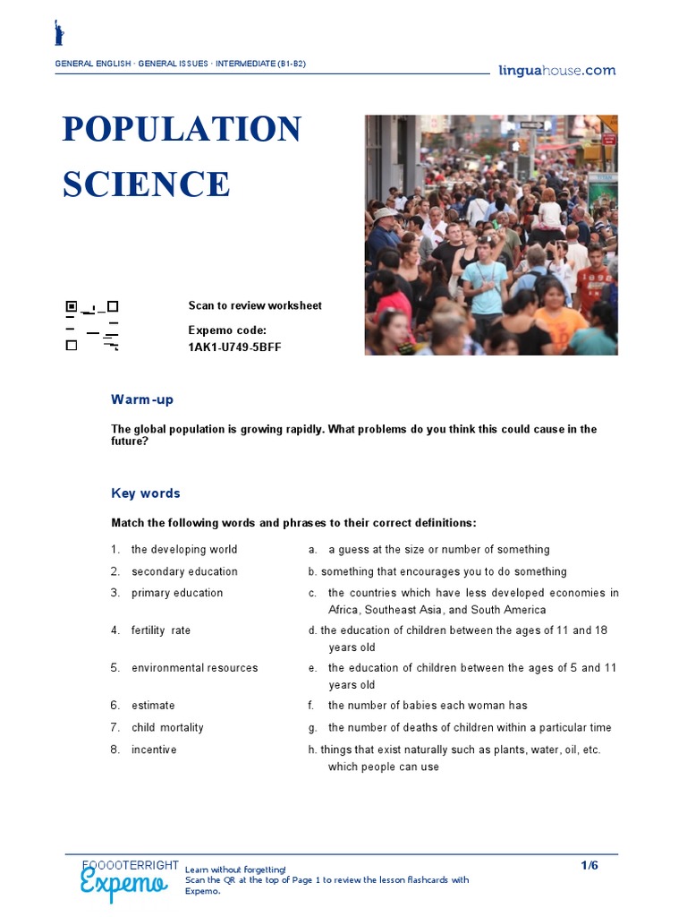 Population Science American English Student | PDF | Developing Country | World Population