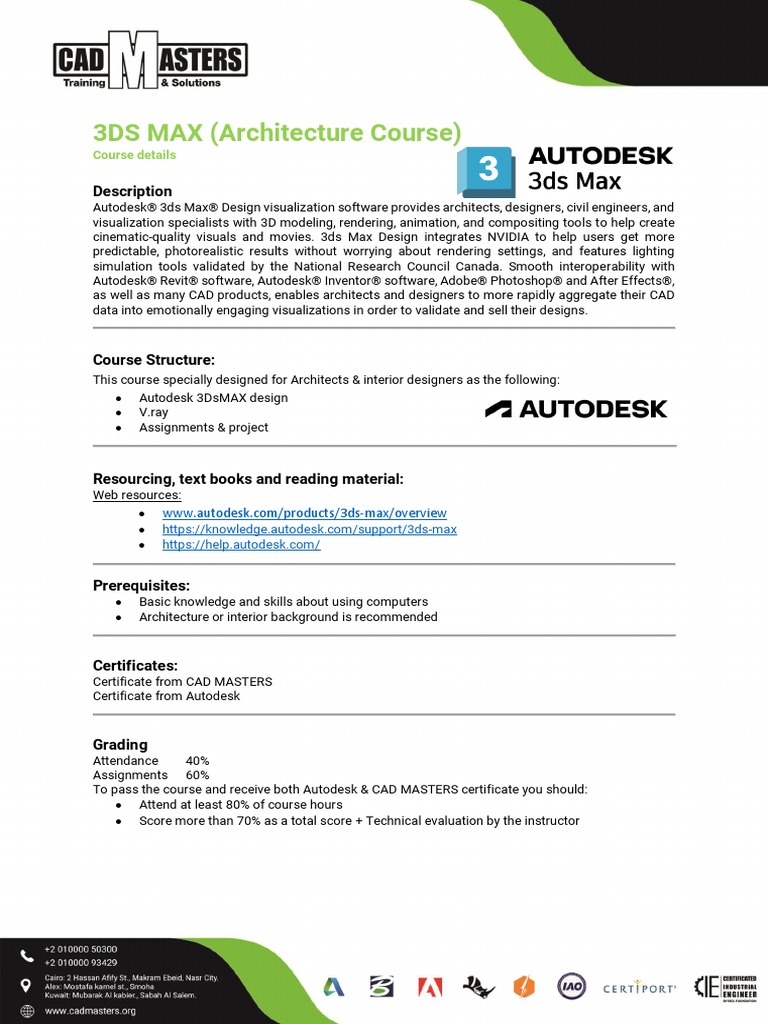 CAD-Masters-3ds-MAX-Architecture | PDF | Autodesk 3ds Max | Autodesk