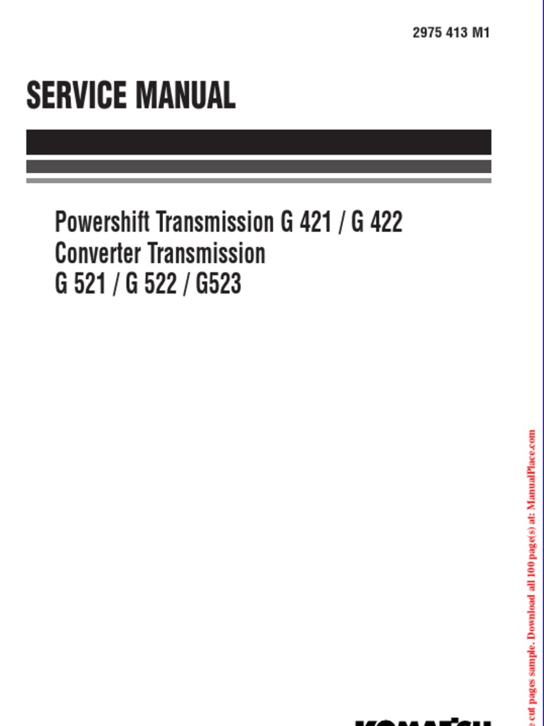 Komatsu Transmission g523 Service Manual | PDF | Technology & Engineering