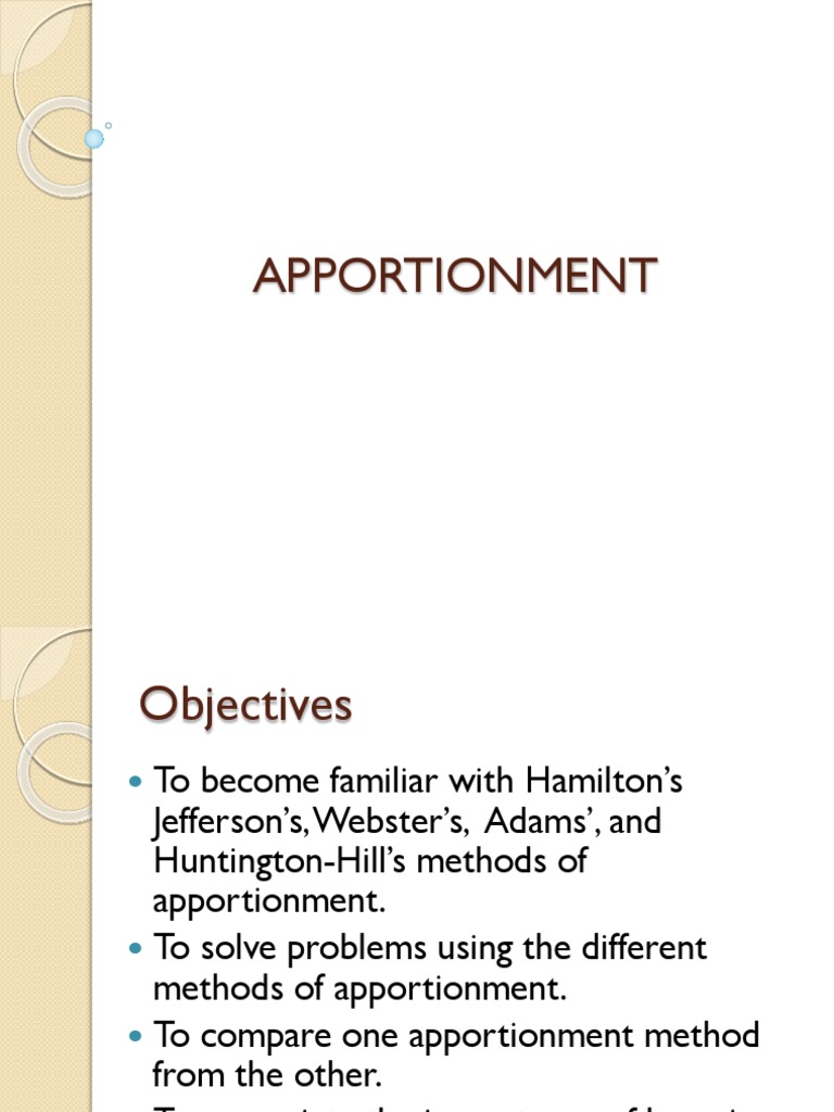 Lesson 5 Apportionment For The Students | PDF | Apportionment (Politics ...