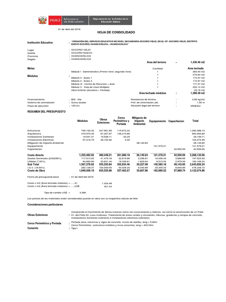 2 Cuadro Consolidado | PDF