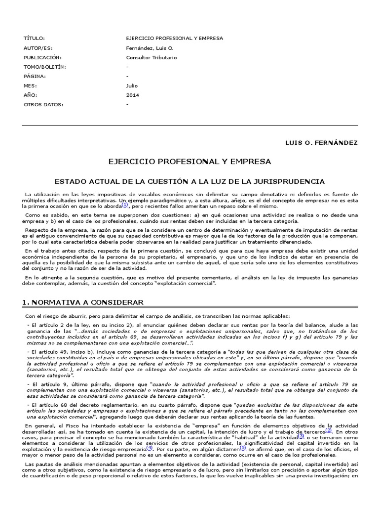 EJERCICIO PROFESIONAL Y EMPRESA (Ramos Jaime) | PDF | Business | Impuestos