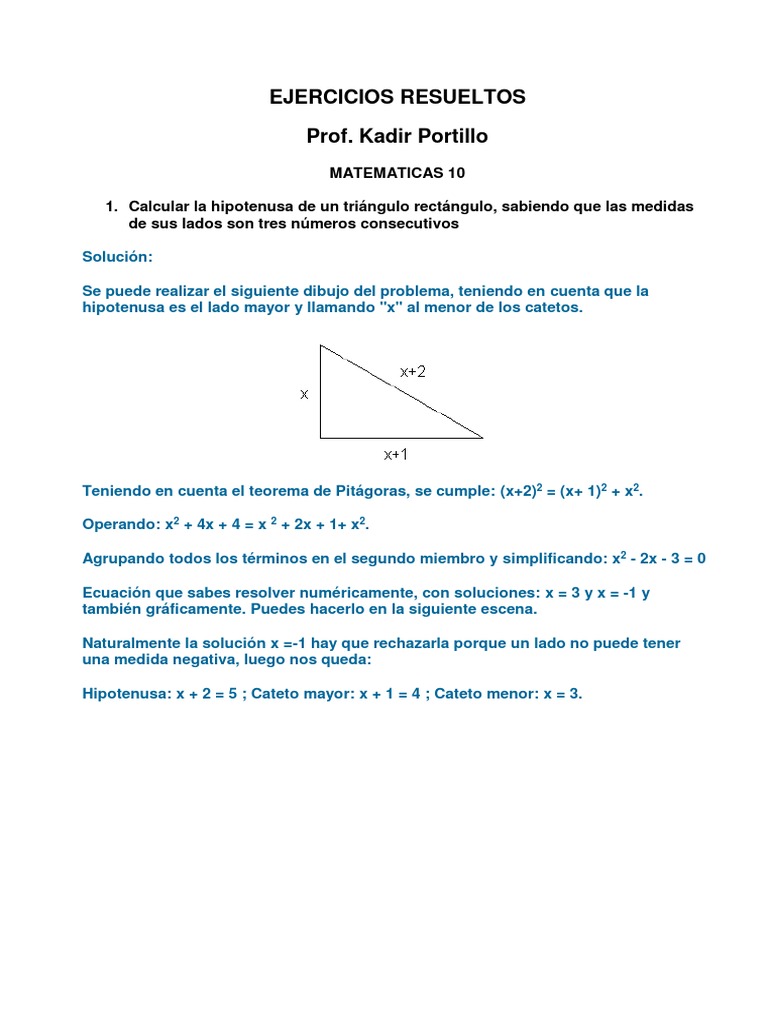Ejercicios Resueltos Matematicas Decimo | PDF | Triángulo | Geometría Elemental