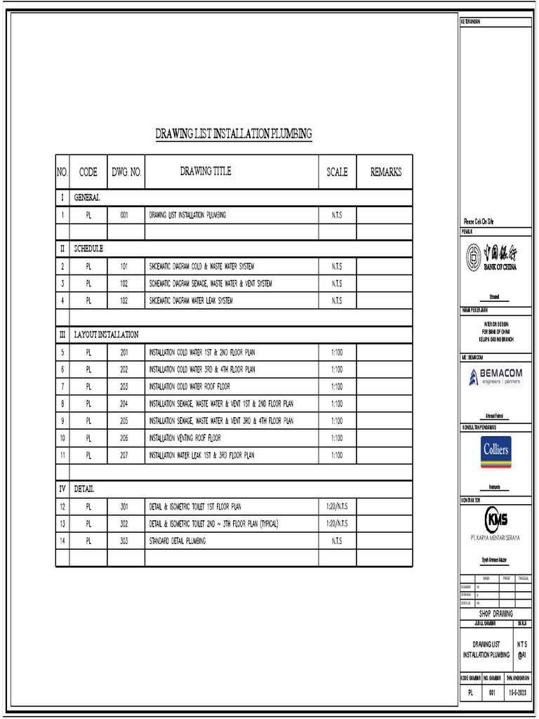 Drawing - Plmbing Boc Kelapa Gading | PDF